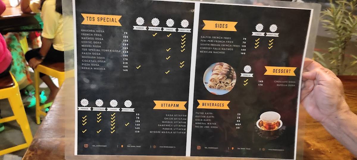 Menu at The Dosa Spot, Vasai