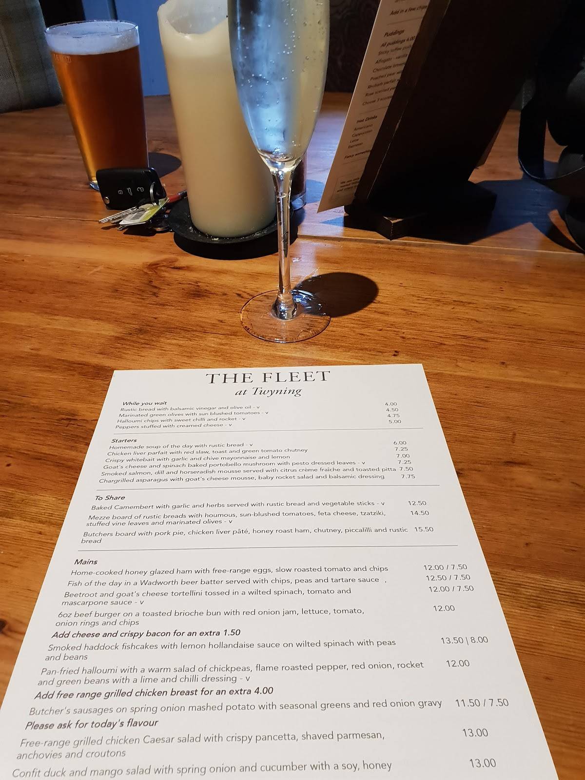 Menu at The Fleet Inn pub & bar, Tewkesbury
