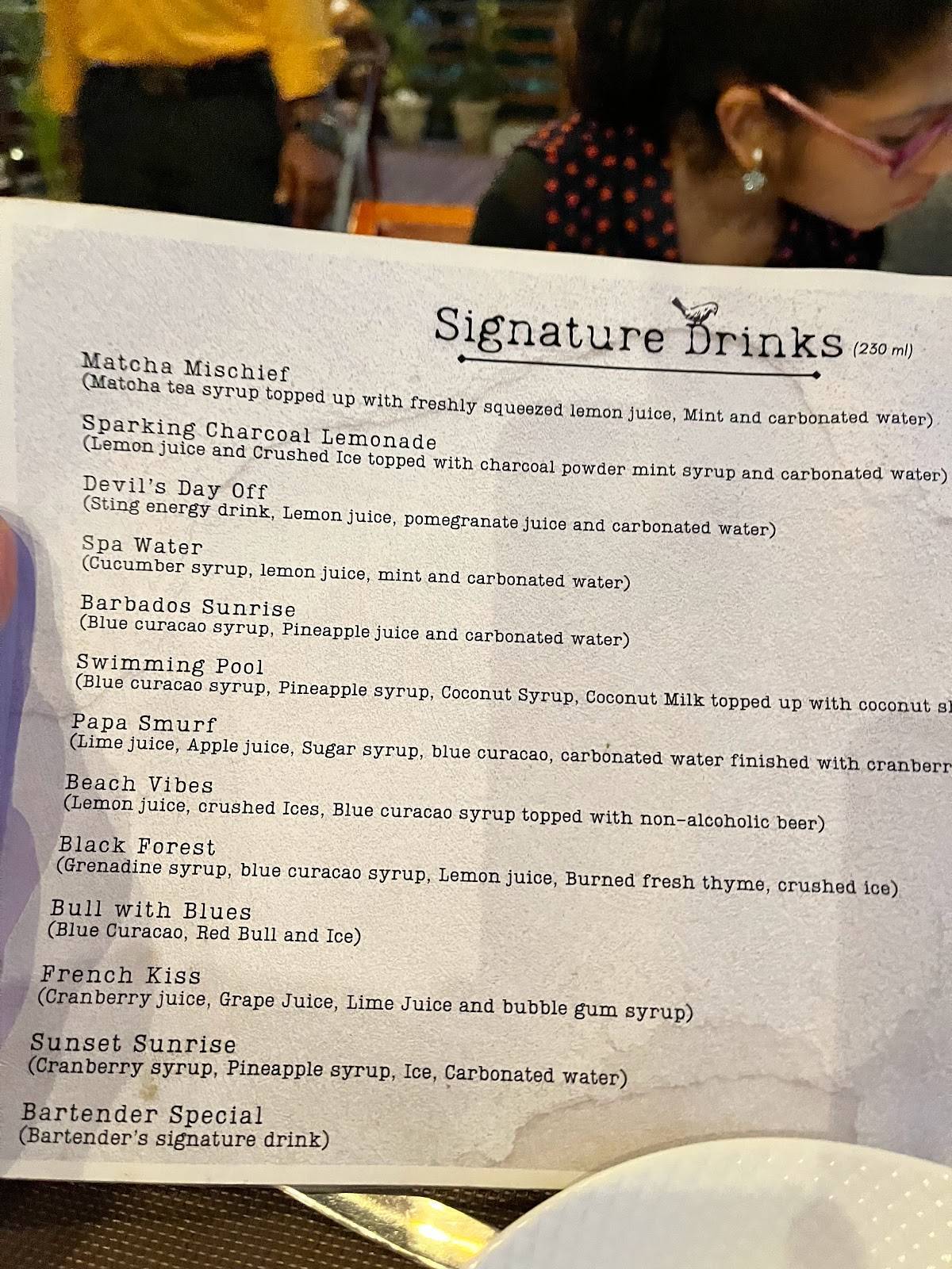 Menu at The Front Yard, Ahmedabad