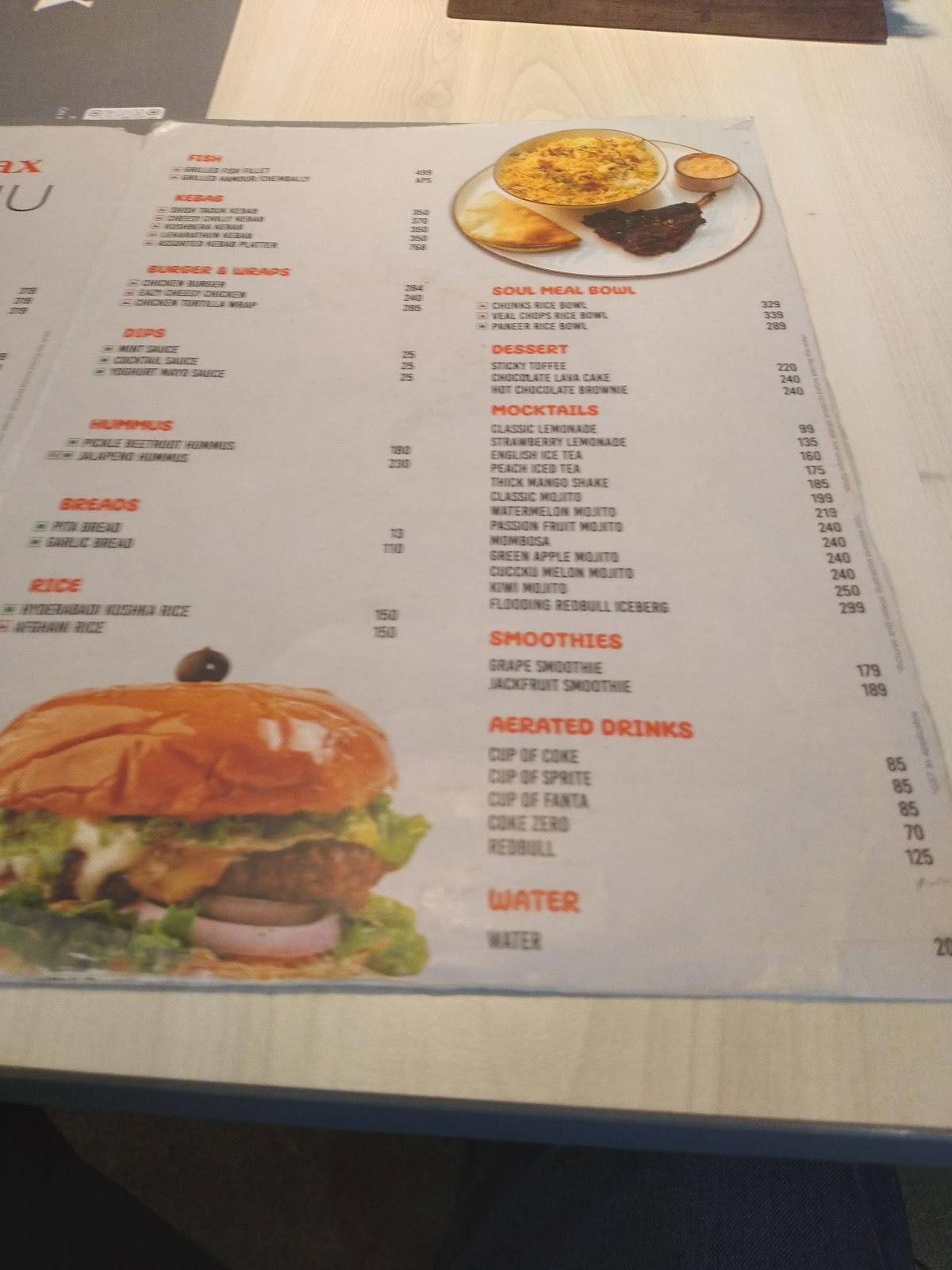 Menu at The Grillax Lulu Mall Kochi, Kochi