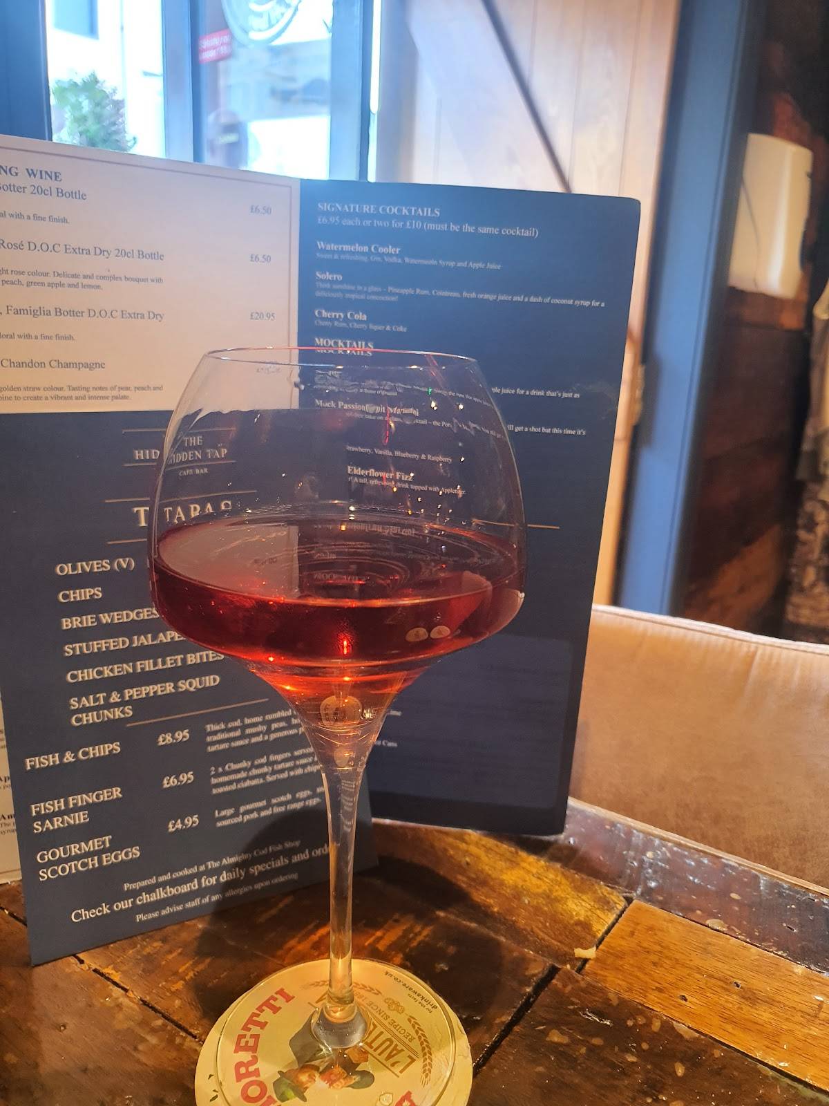 Menu at The Hidden Tap pub & bar, Hartlepool