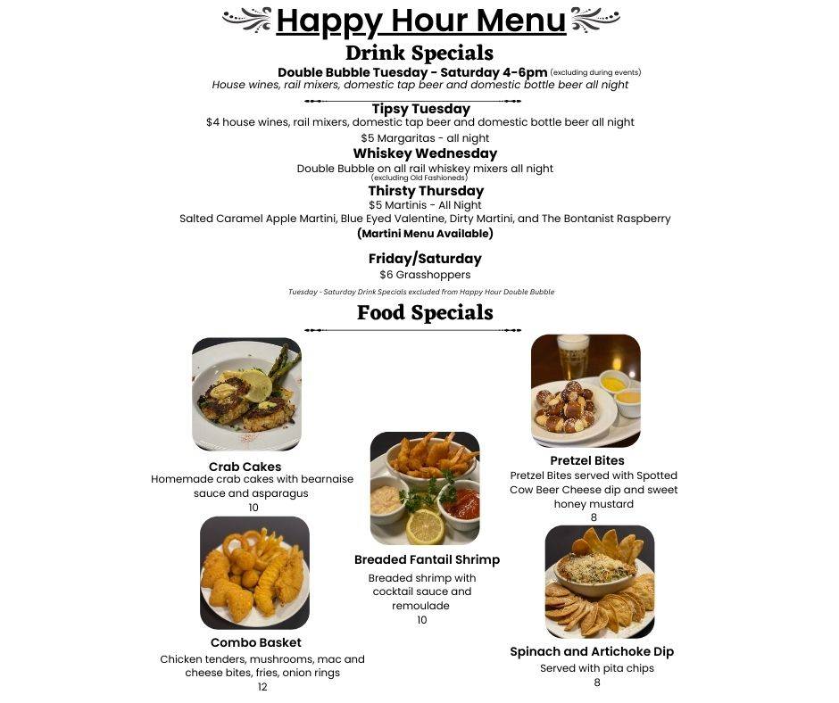 Menu at The Marq Supper Club, Banquet and Catering, De Pere