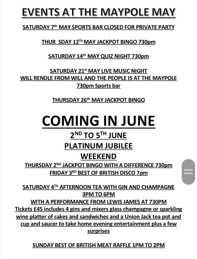 Menu at The Maypole Inn Yapton pub & bar, Yapton