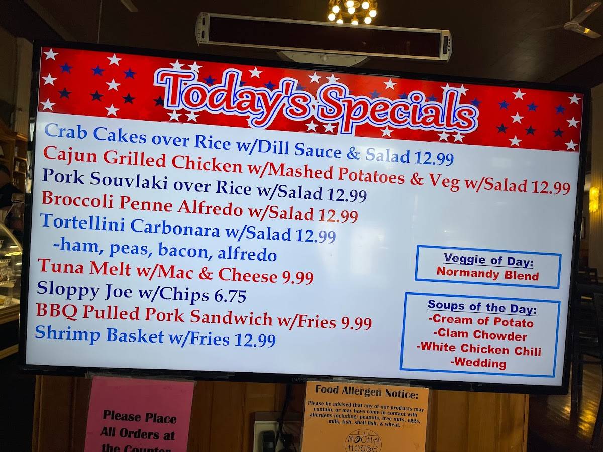 Menu at The Mocha House - Warren restaurant, Warren