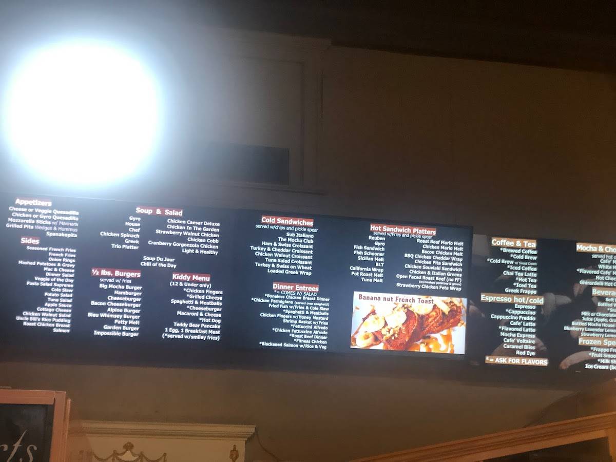 Menu at The Mocha House - Warren restaurant, Warren