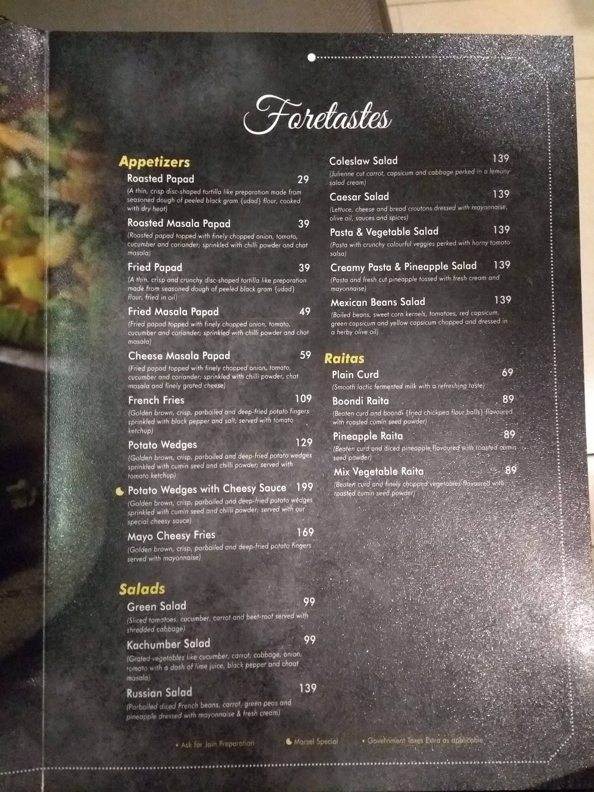 Menu at The Morsel Restaurant, Vadodara, 1st Floor