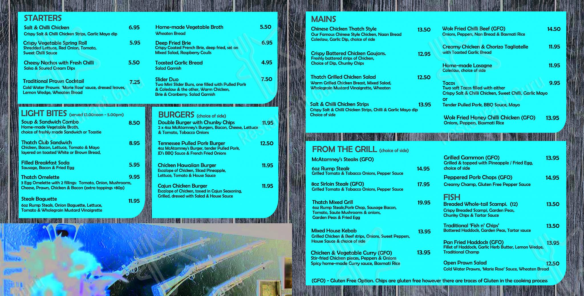 Menu at The Thatch Inn pub & bar, Ballymena