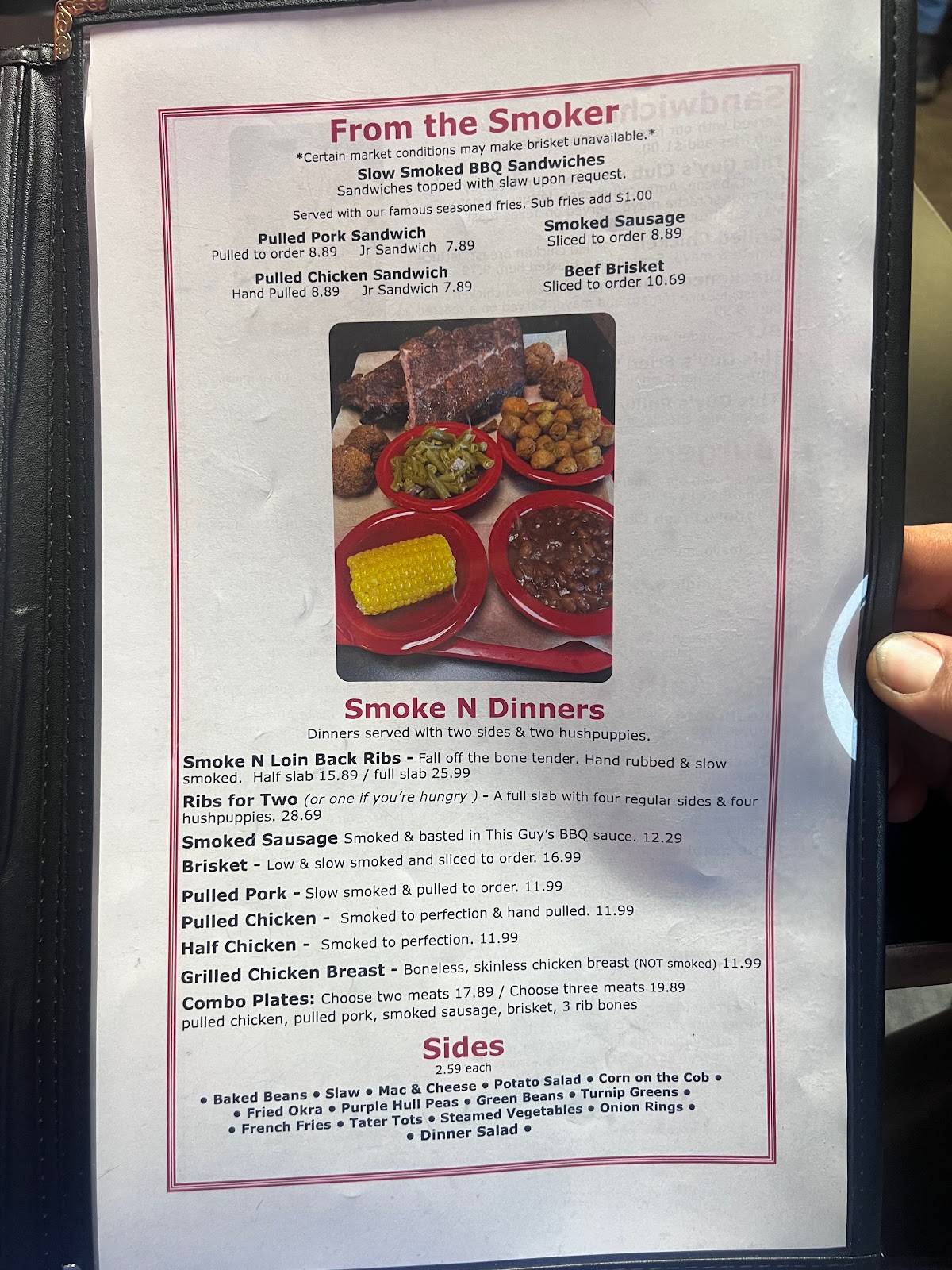 Menu at This Guy's Smoke N Grill BBQ, Searcy