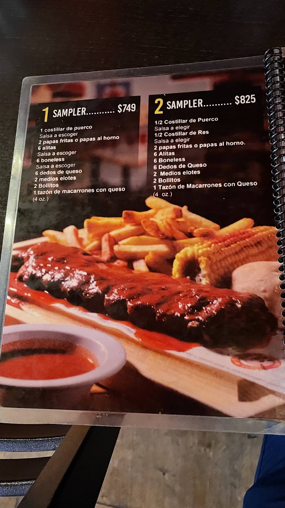 Menu at House Of Ribs BBQ, Tijuana