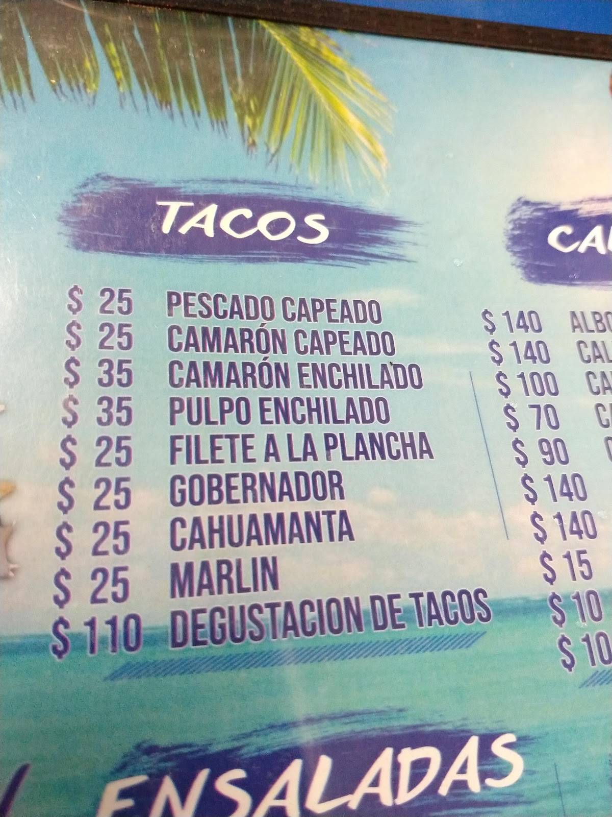 Carta de Restaurante Mariscos Mazatlán, Tijuana, Bulevar Simon Bolivar 113