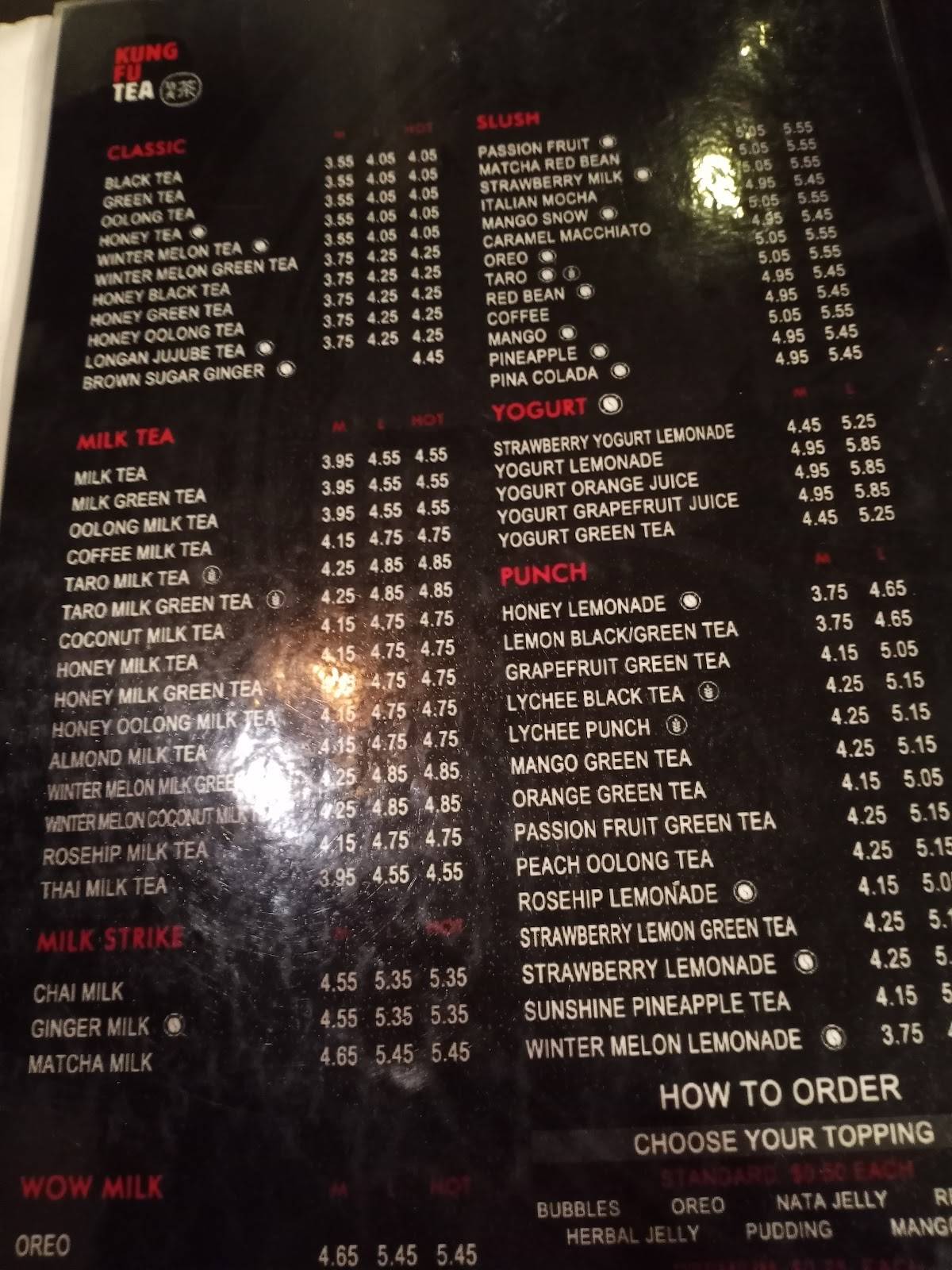 Menu at Token Ramen & Kung Fu Tea restaurant, Riverview
