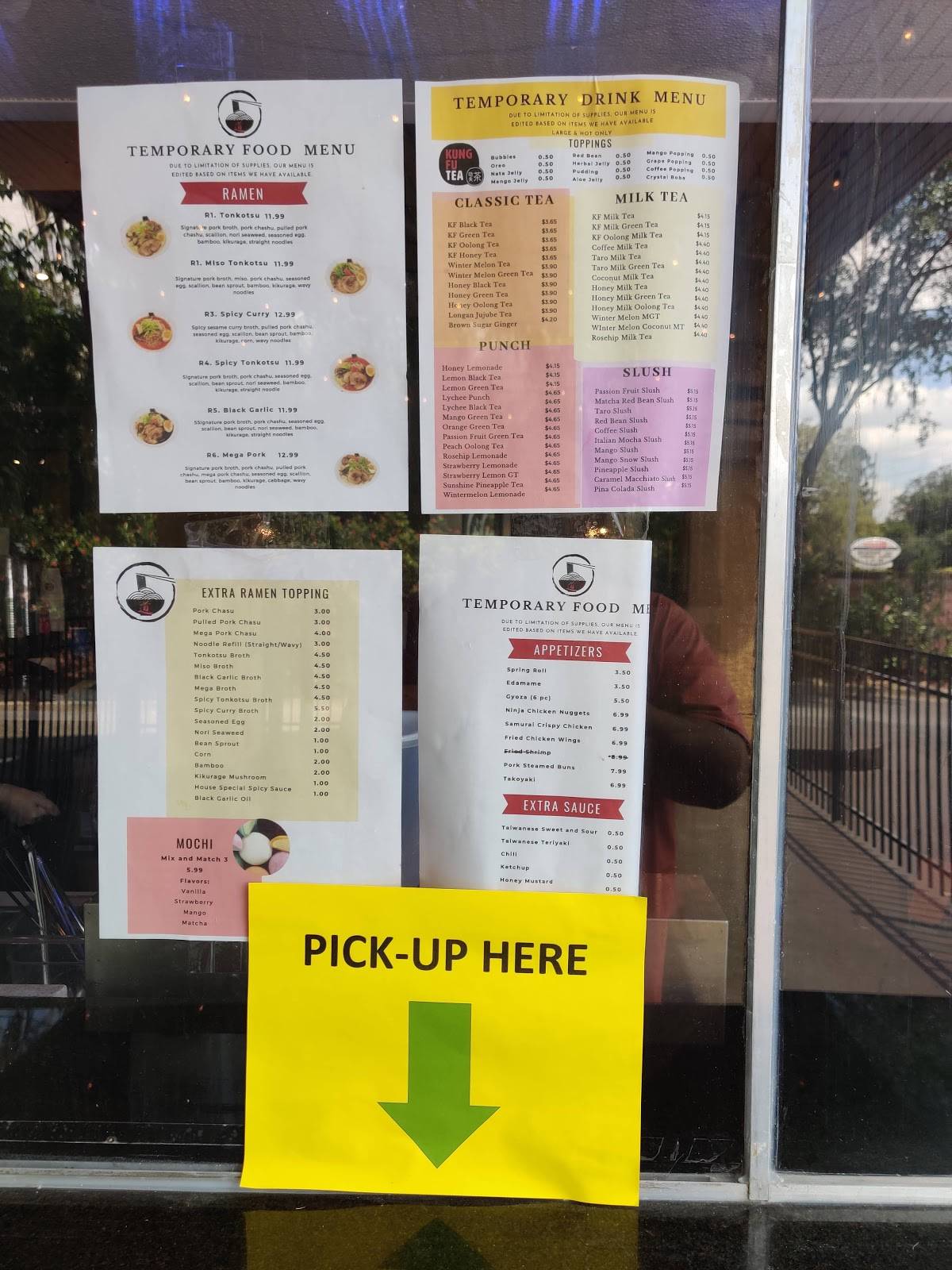 Menu at Token Ramen & Kung Fu Tea restaurant, Riverview