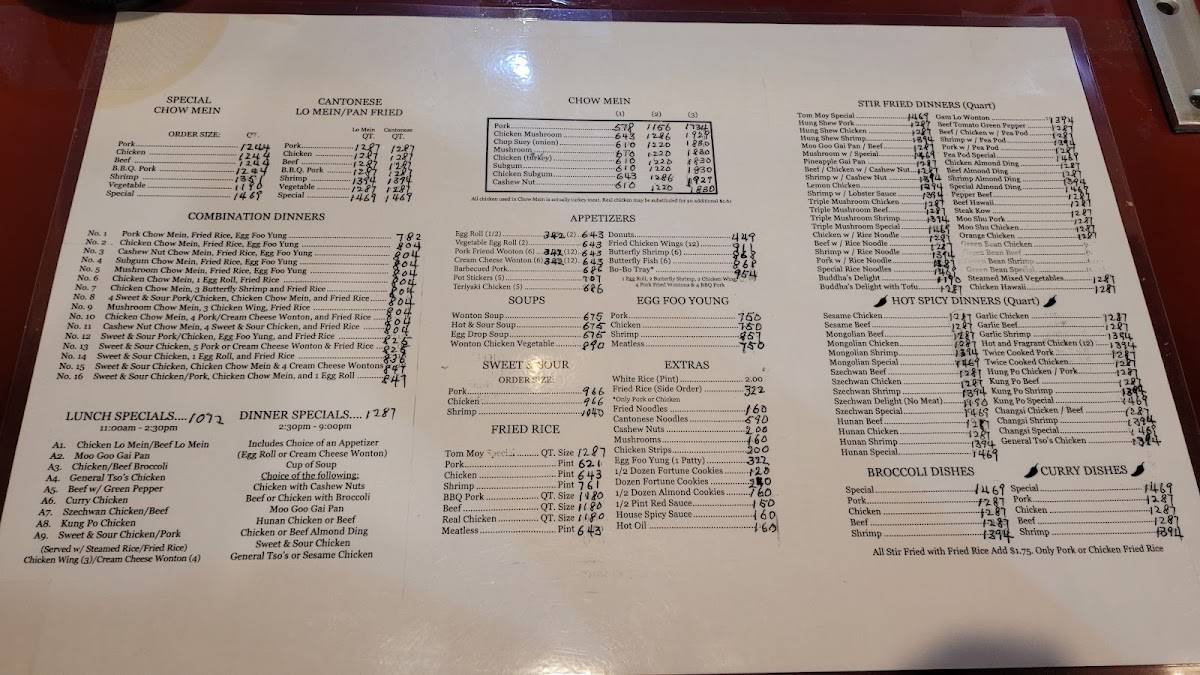 Menu at Tom Moy Cafe, Cottage Grove, 80th St S # 101