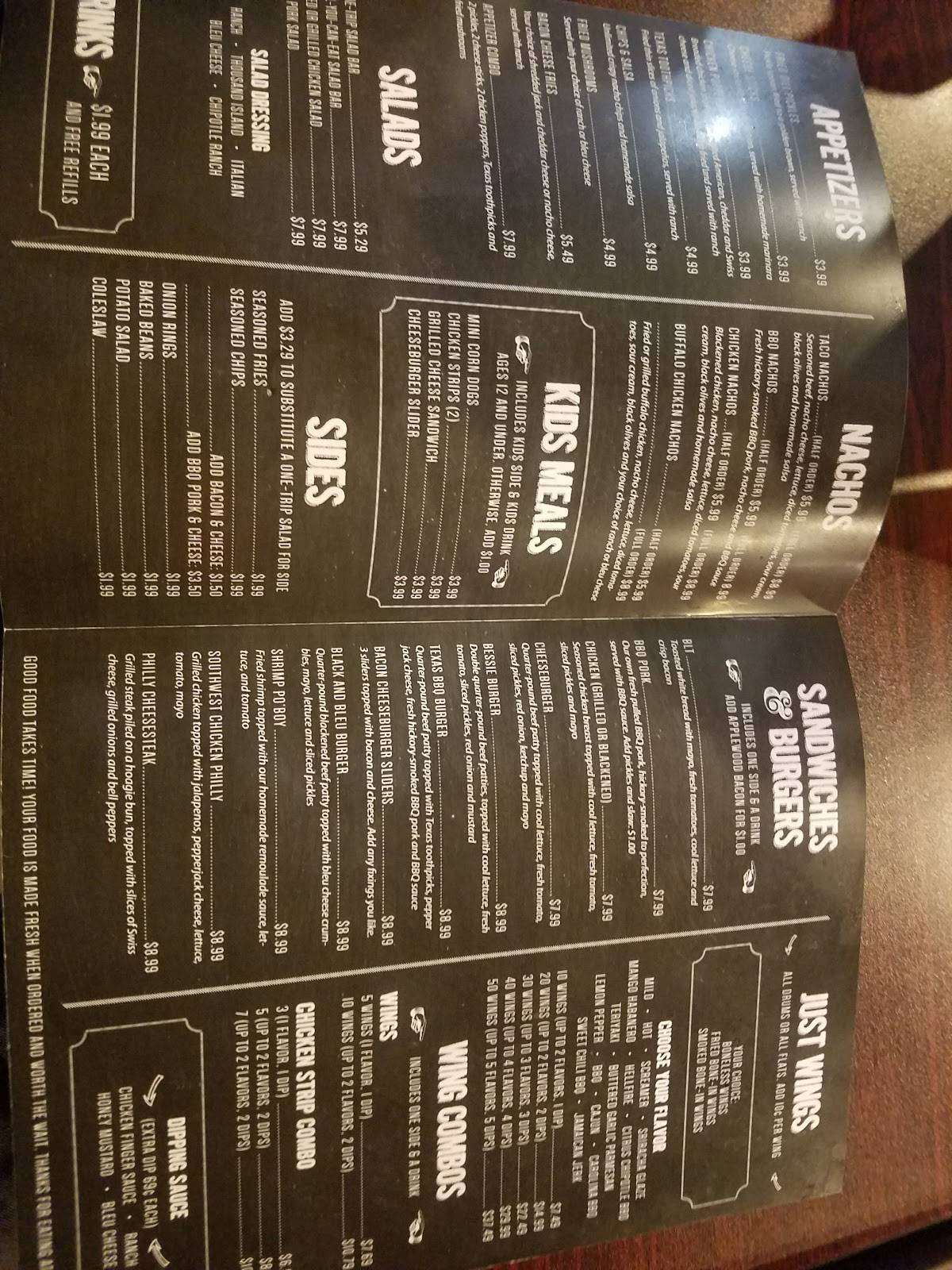 Menu at Topher's Wings BBQ, Rainsville