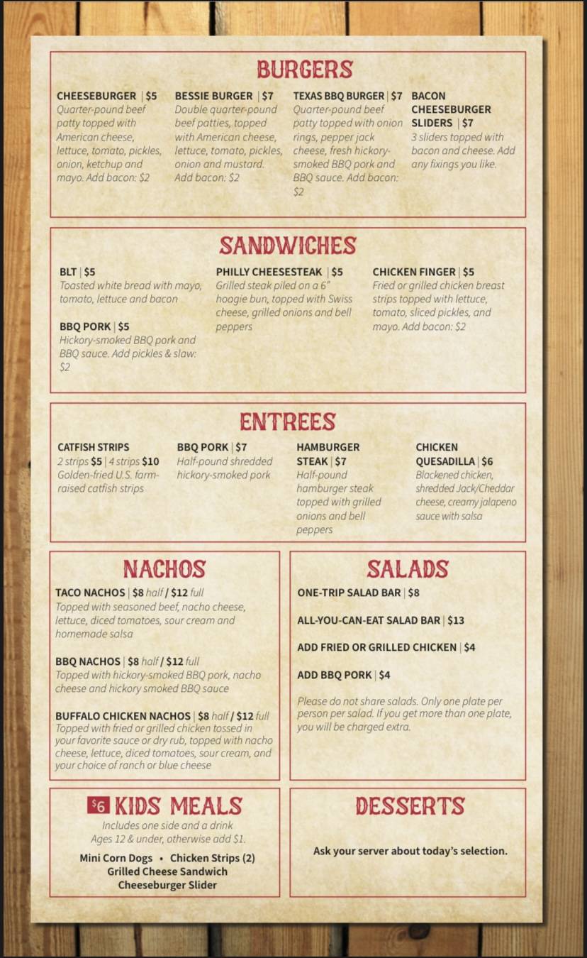 Menu at Topher's Wings BBQ, Rainsville
