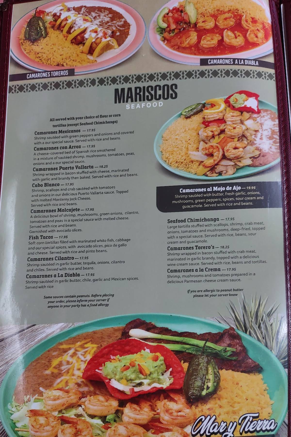 Menu at Toreros Mexican Family Restaurant, Cottage Grove