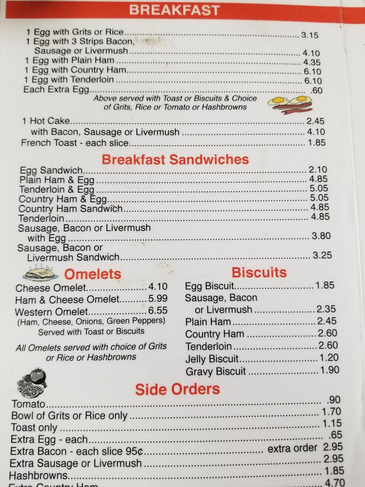 Menu at Town House II restaurant, Kannapolis