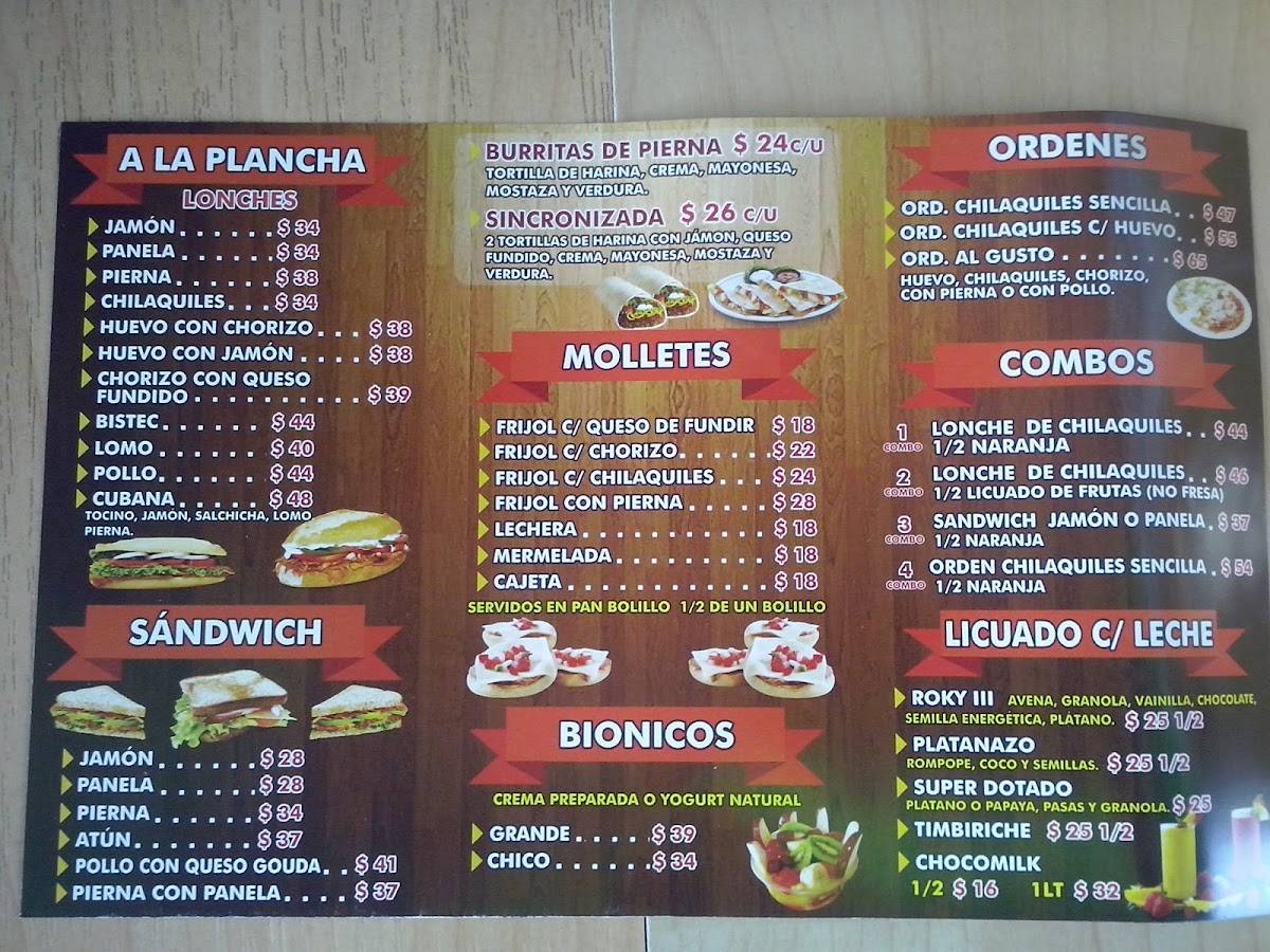 Menu at Turbo Jugos cafe, Zapopan