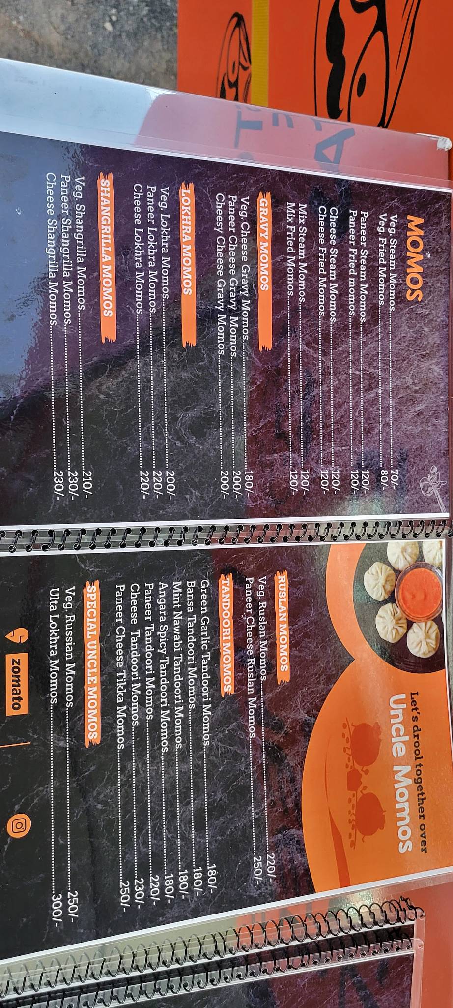 Menu at Uncle's Momos On Food Truck, Surat, Udhana - Magdalla Rd