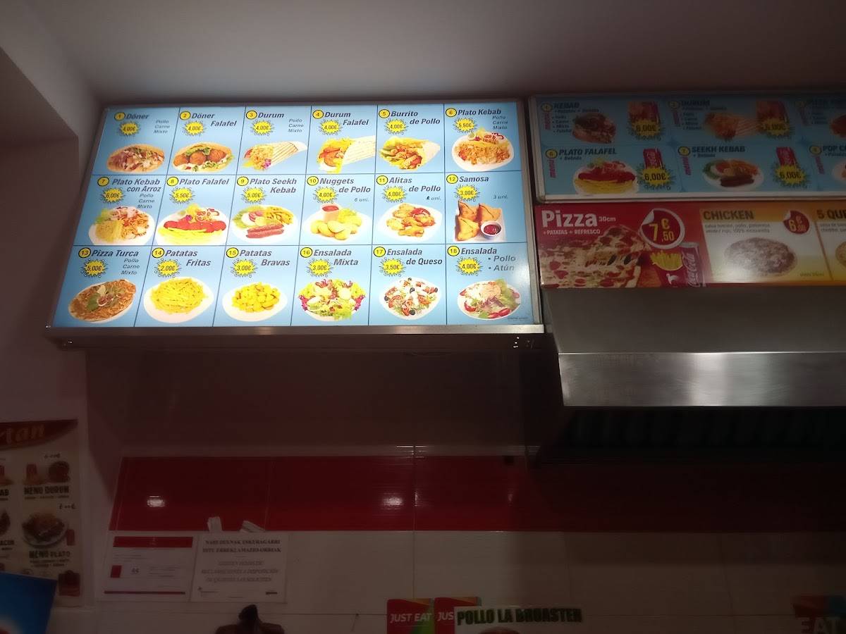 Menu at Resturante Indio restaurant, Bilbao