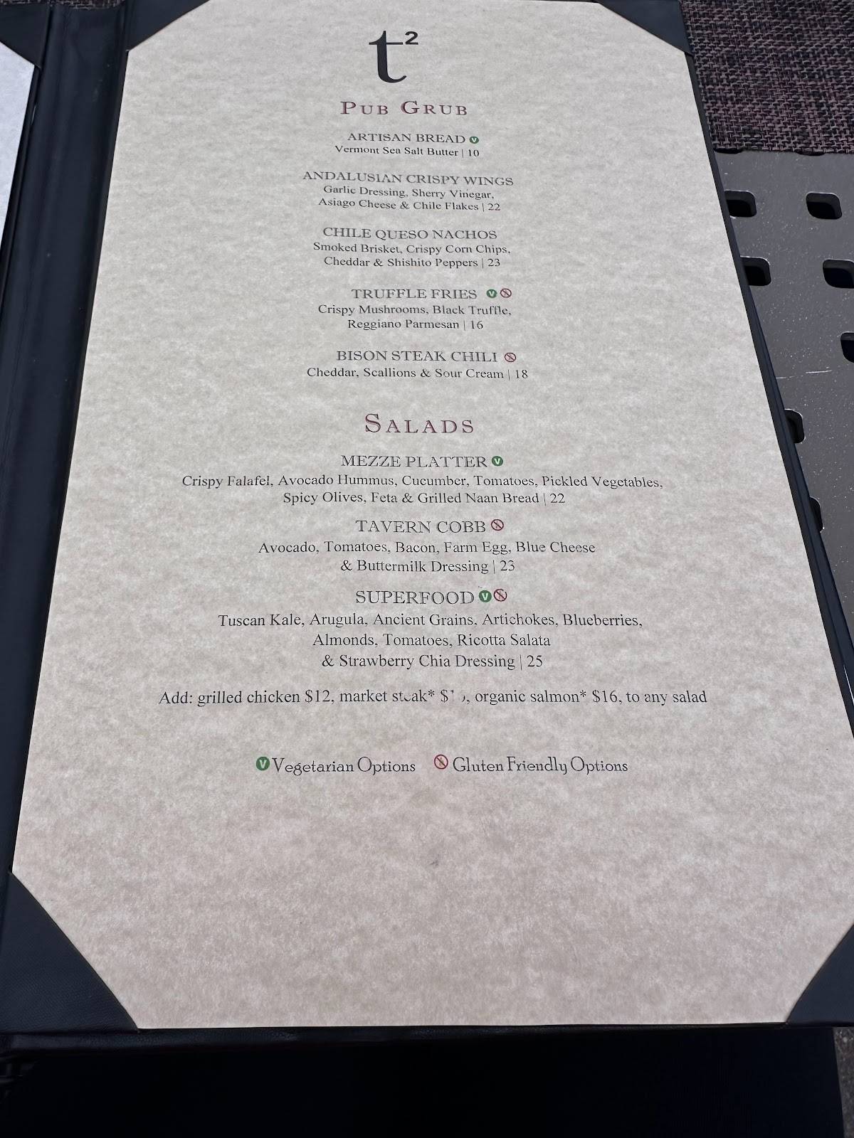 Menu at Tavern On The Square pub & bar, Vail