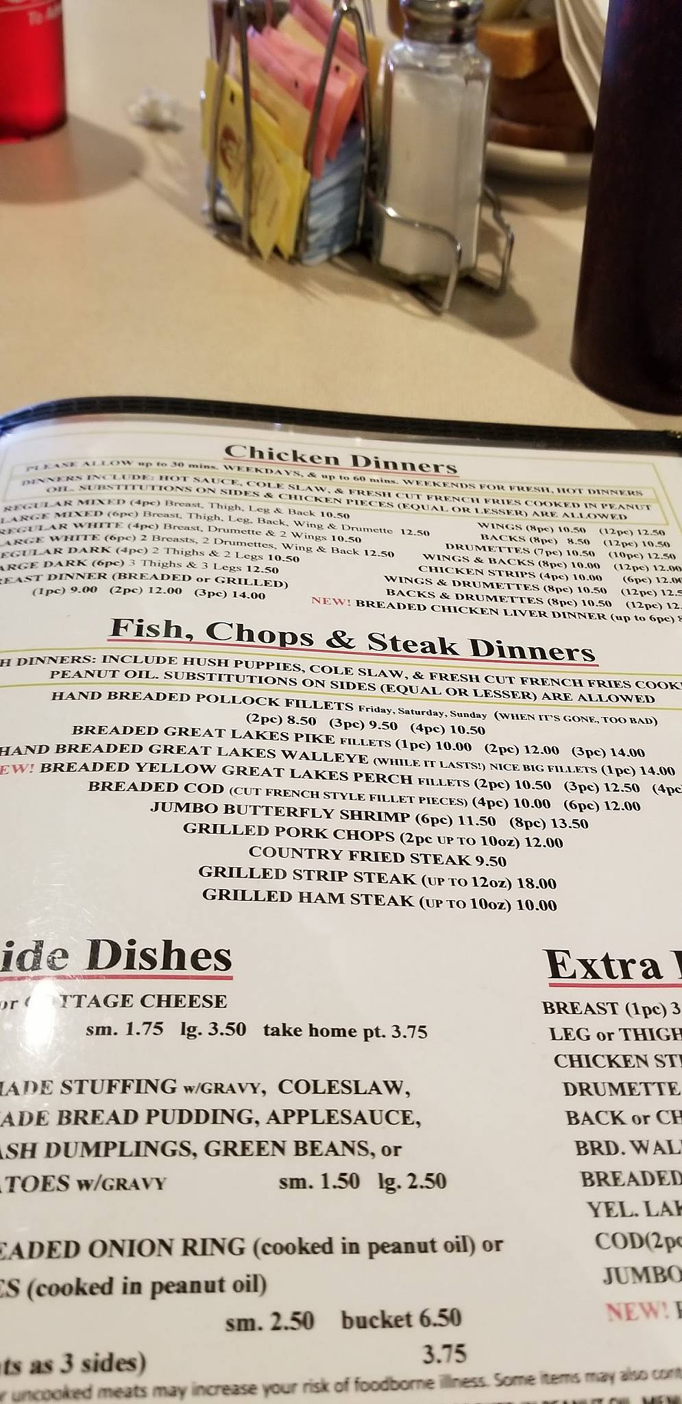 Menu at Village Inn Chicken restaurant, Norton, S Cleveland Massillon Rd
