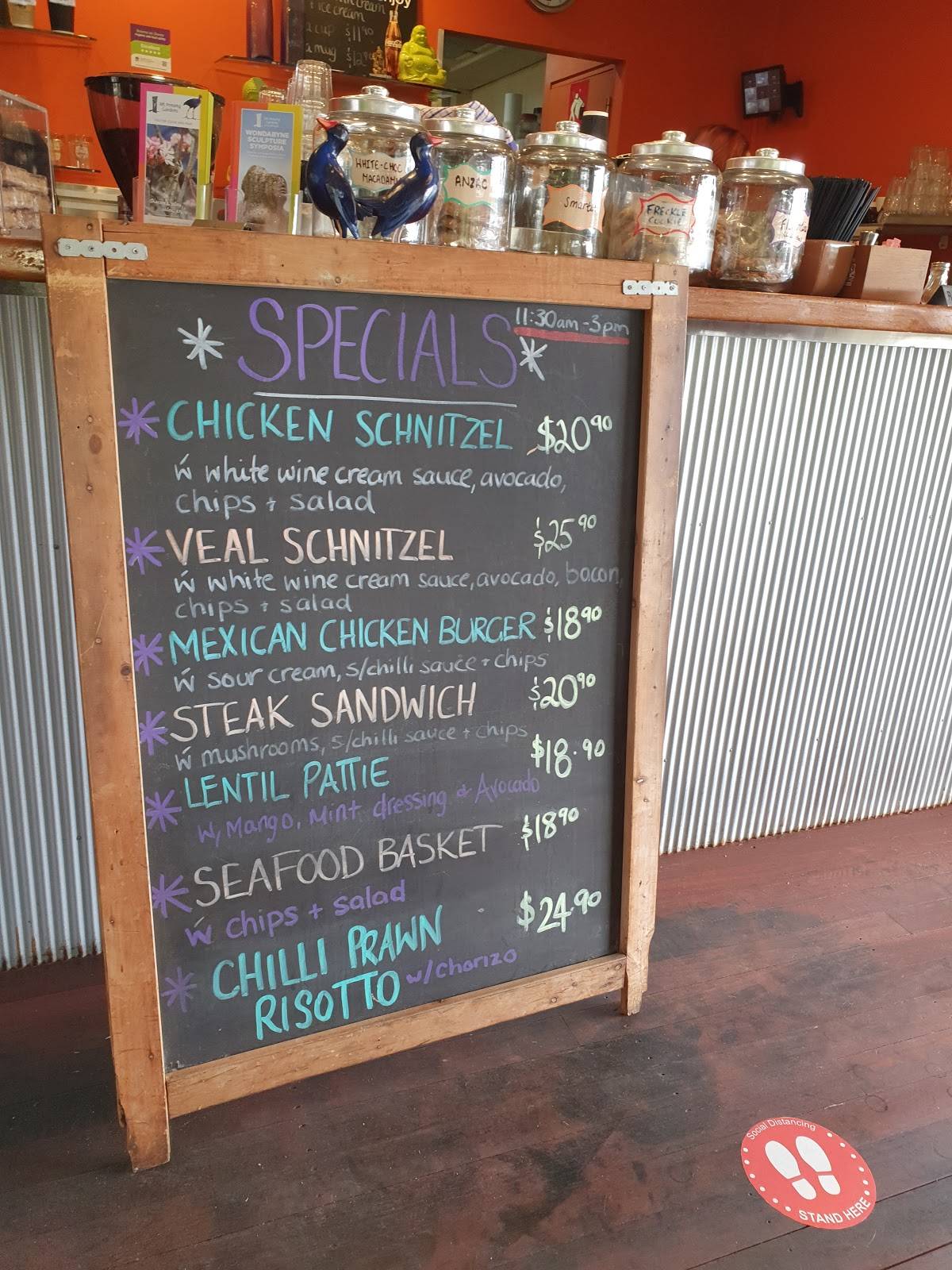 Menu at Waterfall Cafe, Kariong