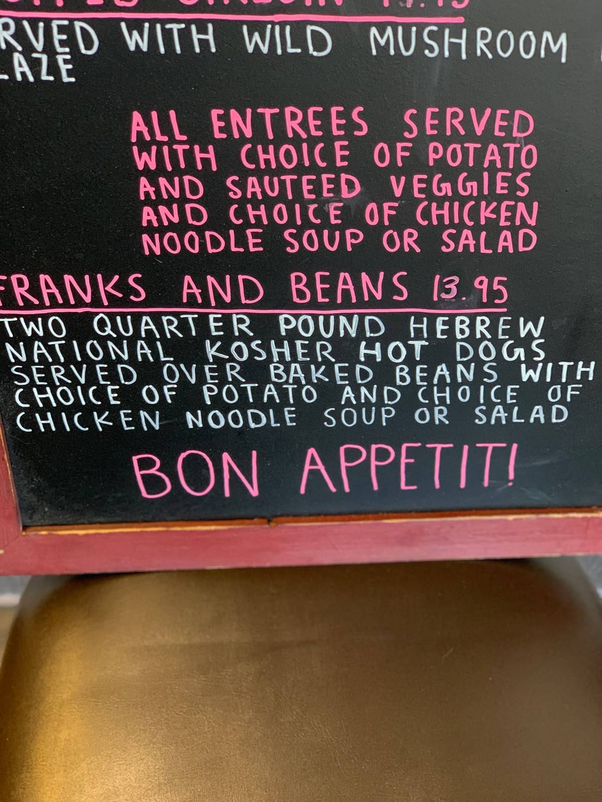 Menu at Weiss Deli restaurant, Henderson
