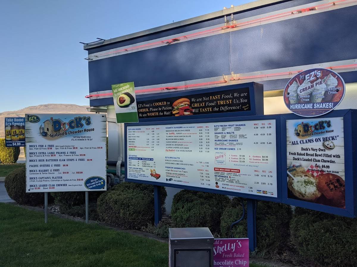 Menu at EZ's Burger Deluxe restaurant, Wenatchee