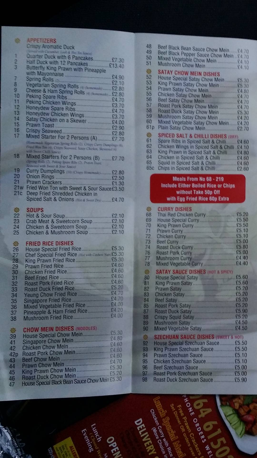 Menu at Chinese First fast food, Withernsea
