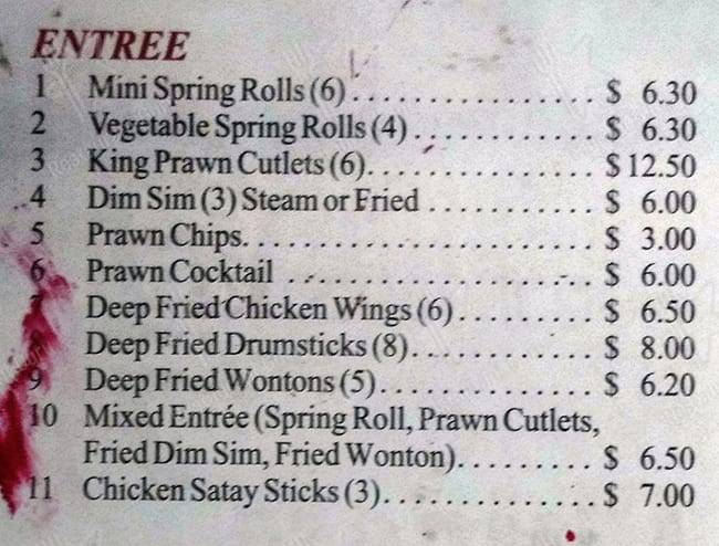 Menu at Woodford Chinese Takeaway fast food, Woodford