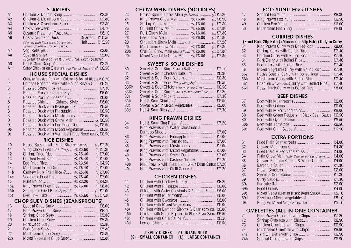 Menu at Young’s Fish Bar, Basingstoke, Basingstoke