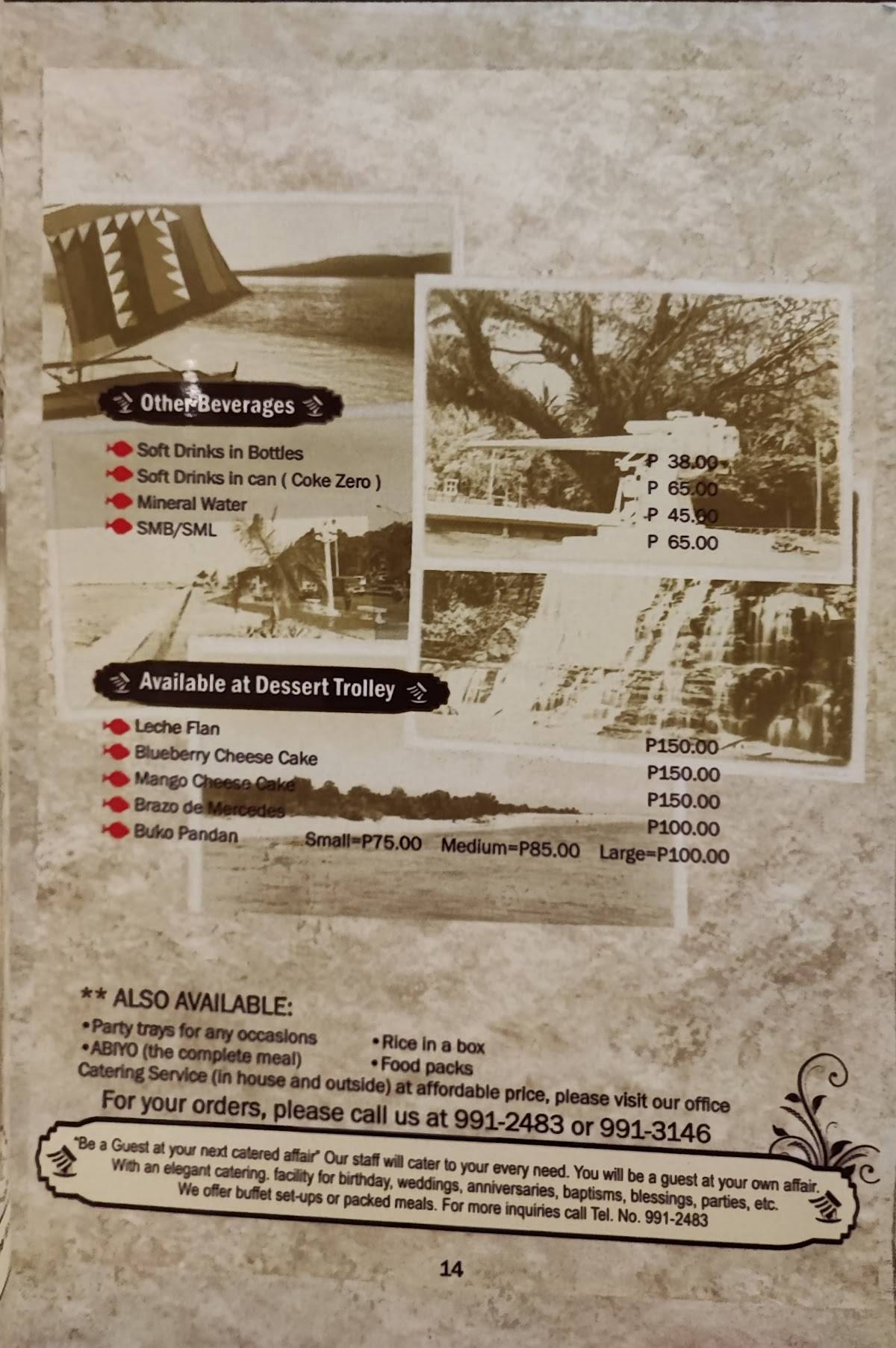 Menu at Alavar Seafood Restaurant, Zamboanga, 173 Don Alfaro St