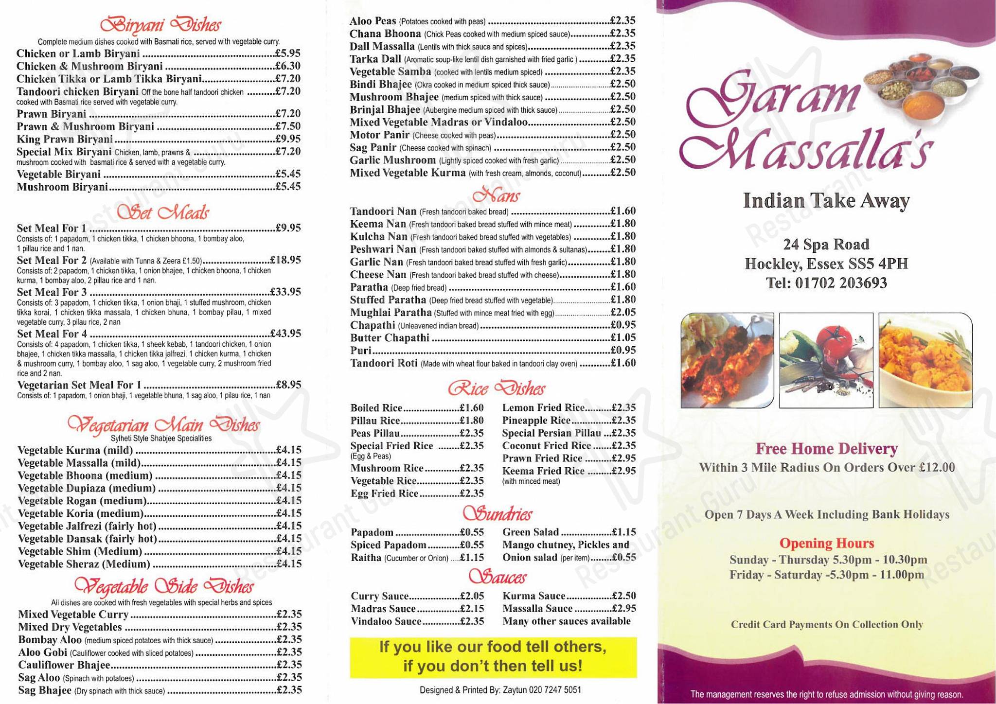 Menu at The Royal Taste Hockley fast food, Hockley