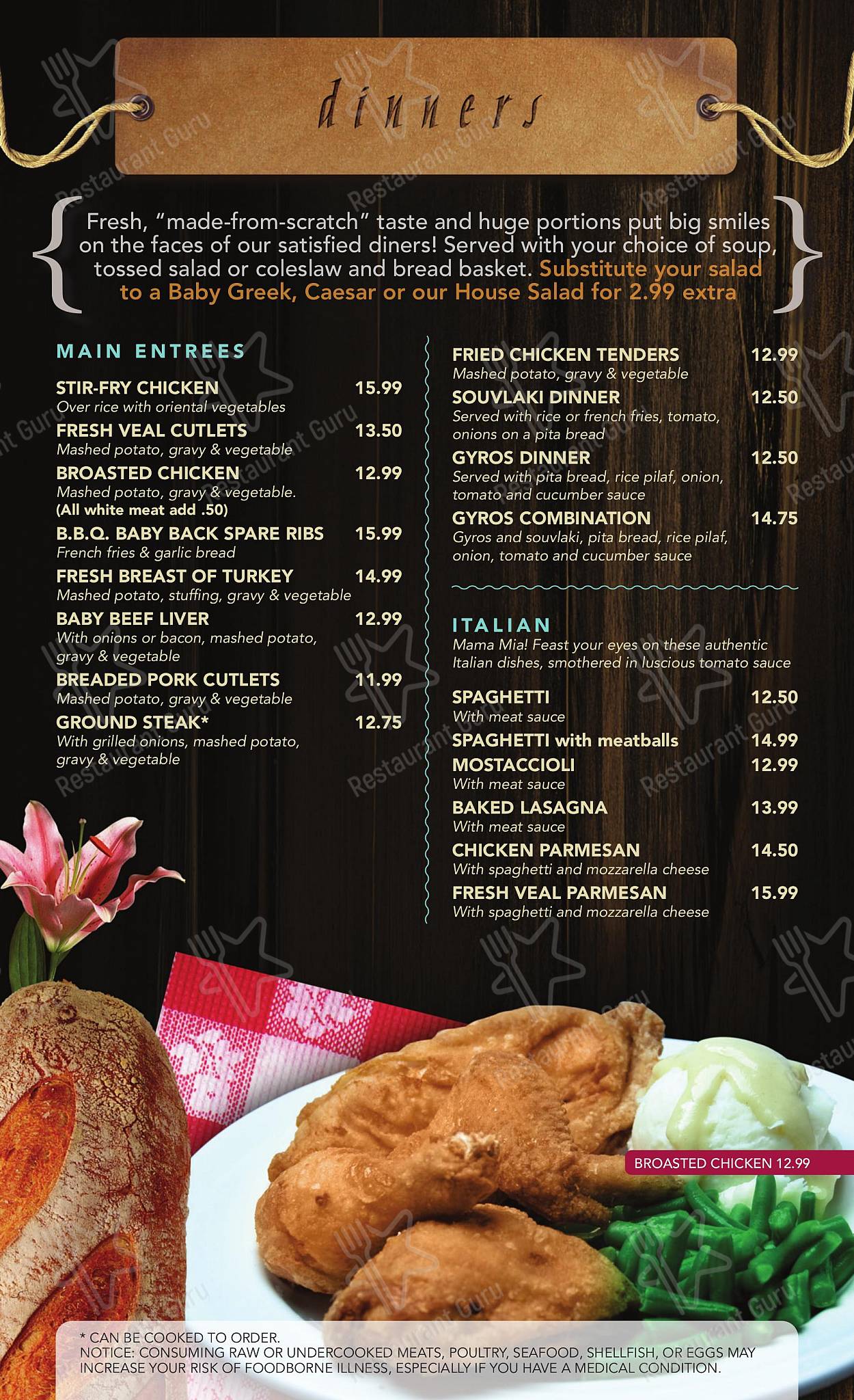 Menu at Archie's Restaurant, Livonia