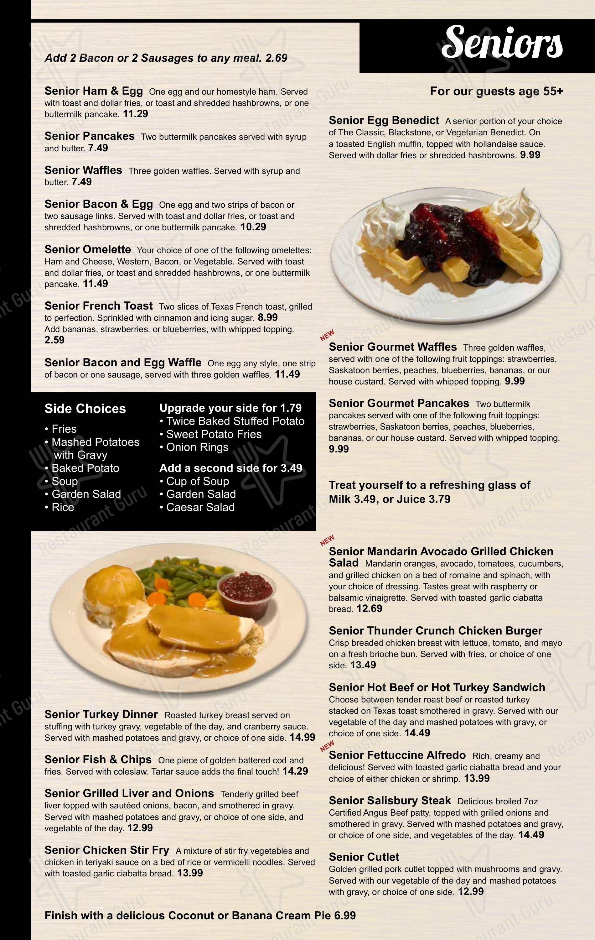 Menu at Grainfields restaurant, Saskatoon, 810 Circle Dr
