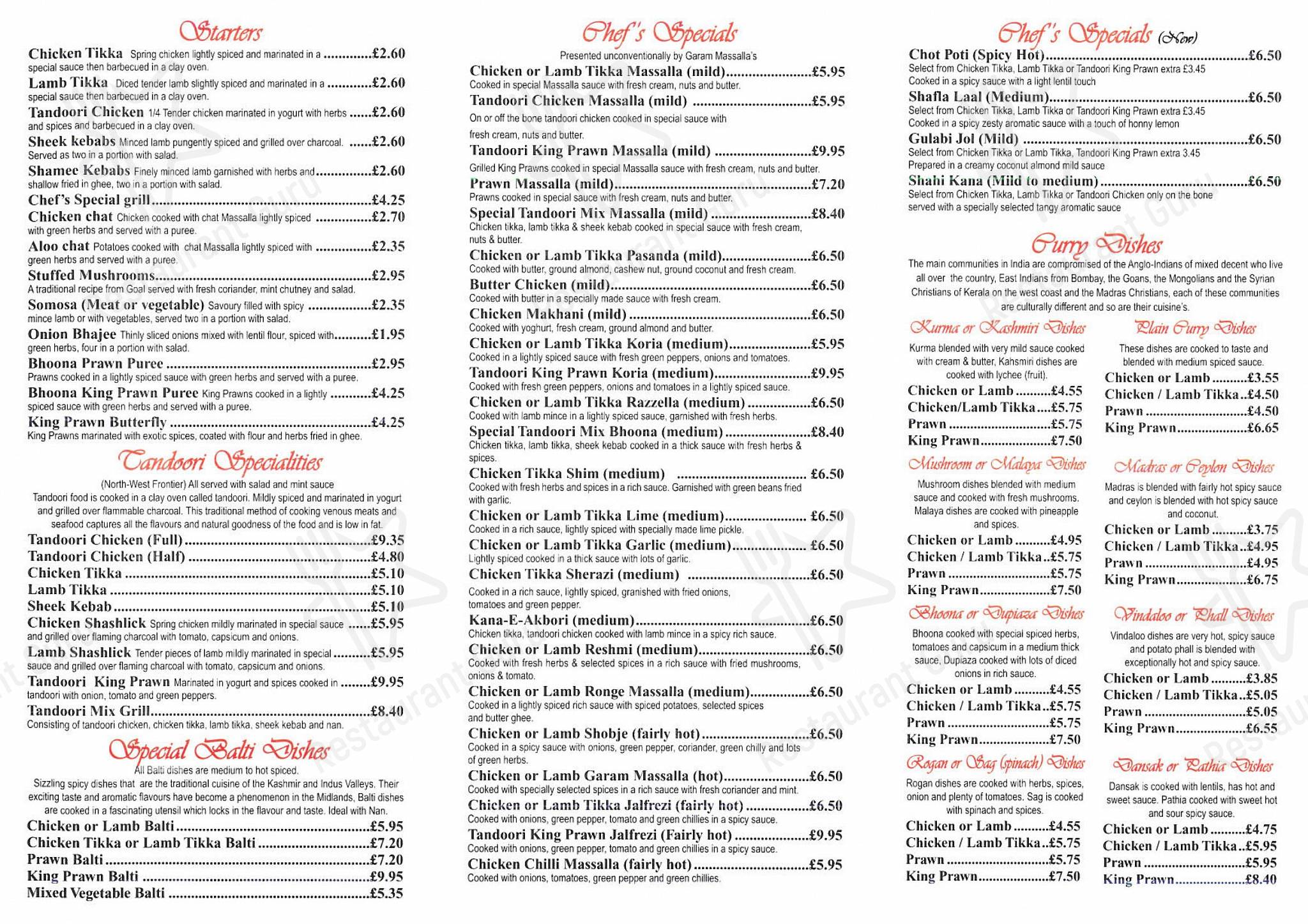 Menu at The Royal Taste Hockley fast food, Hockley
