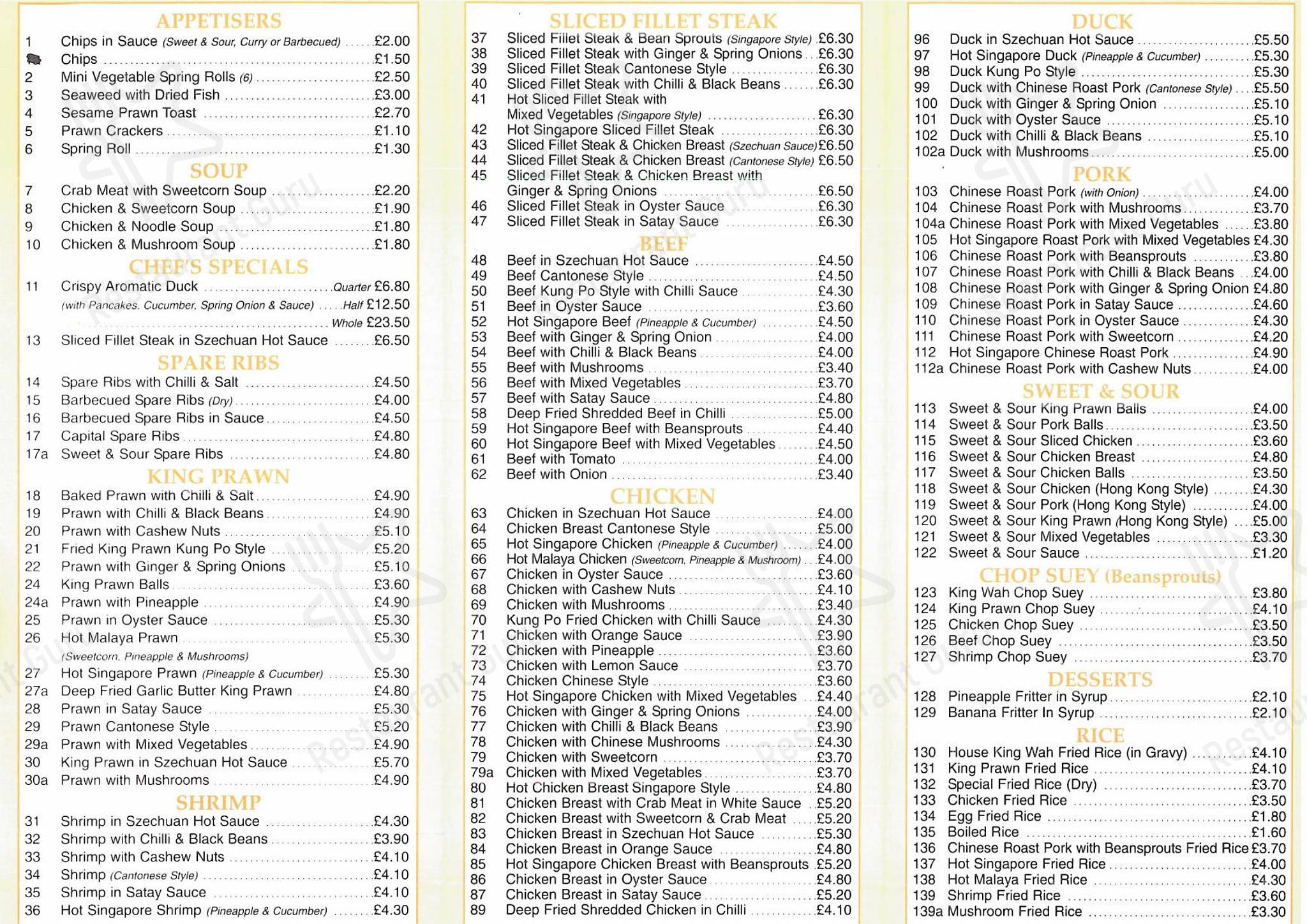 Menu at The Royal Taste Hockley fast food, Hockley