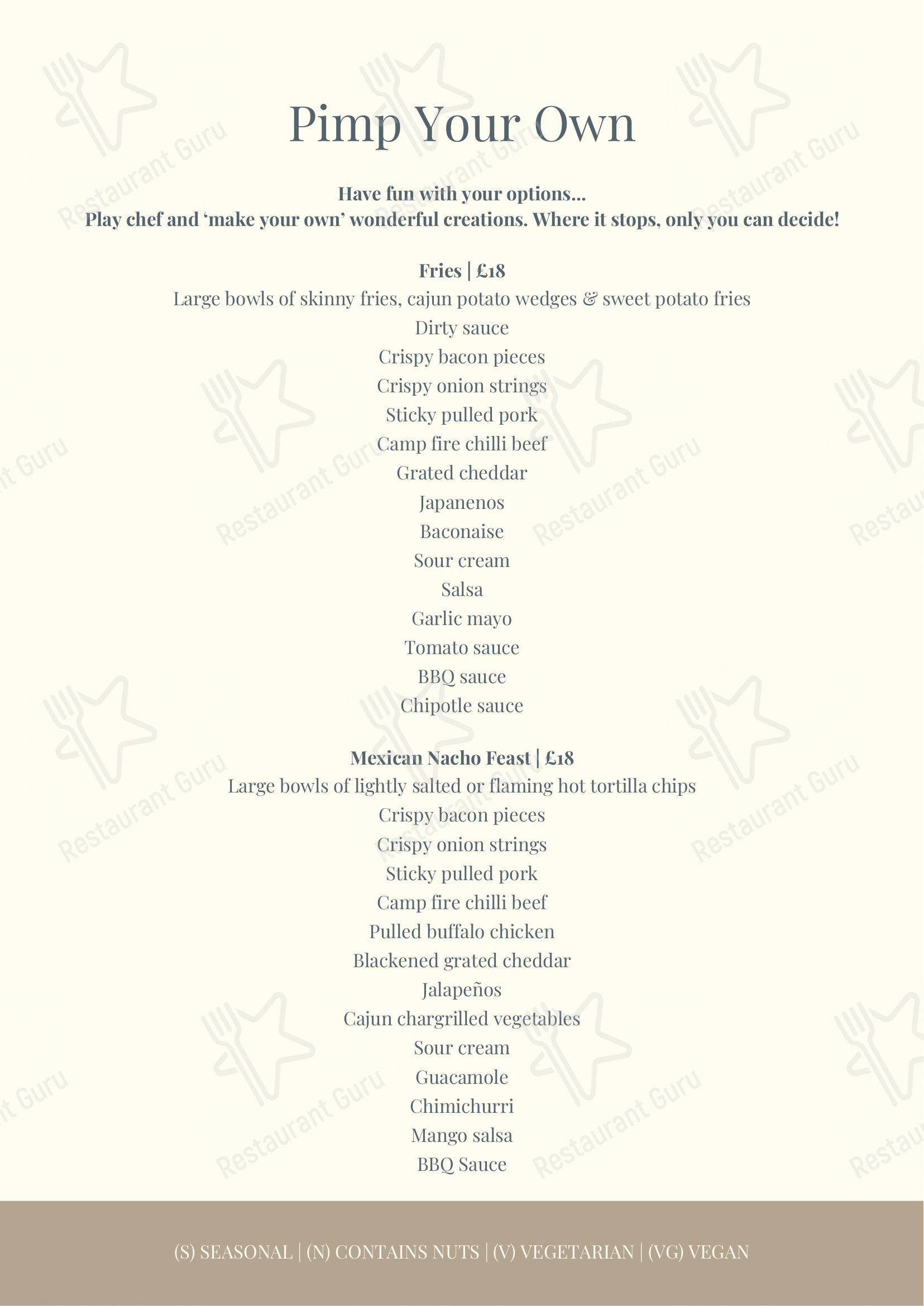 Menu at Whitworth Hall Estate & Deer Park, Spennymoor