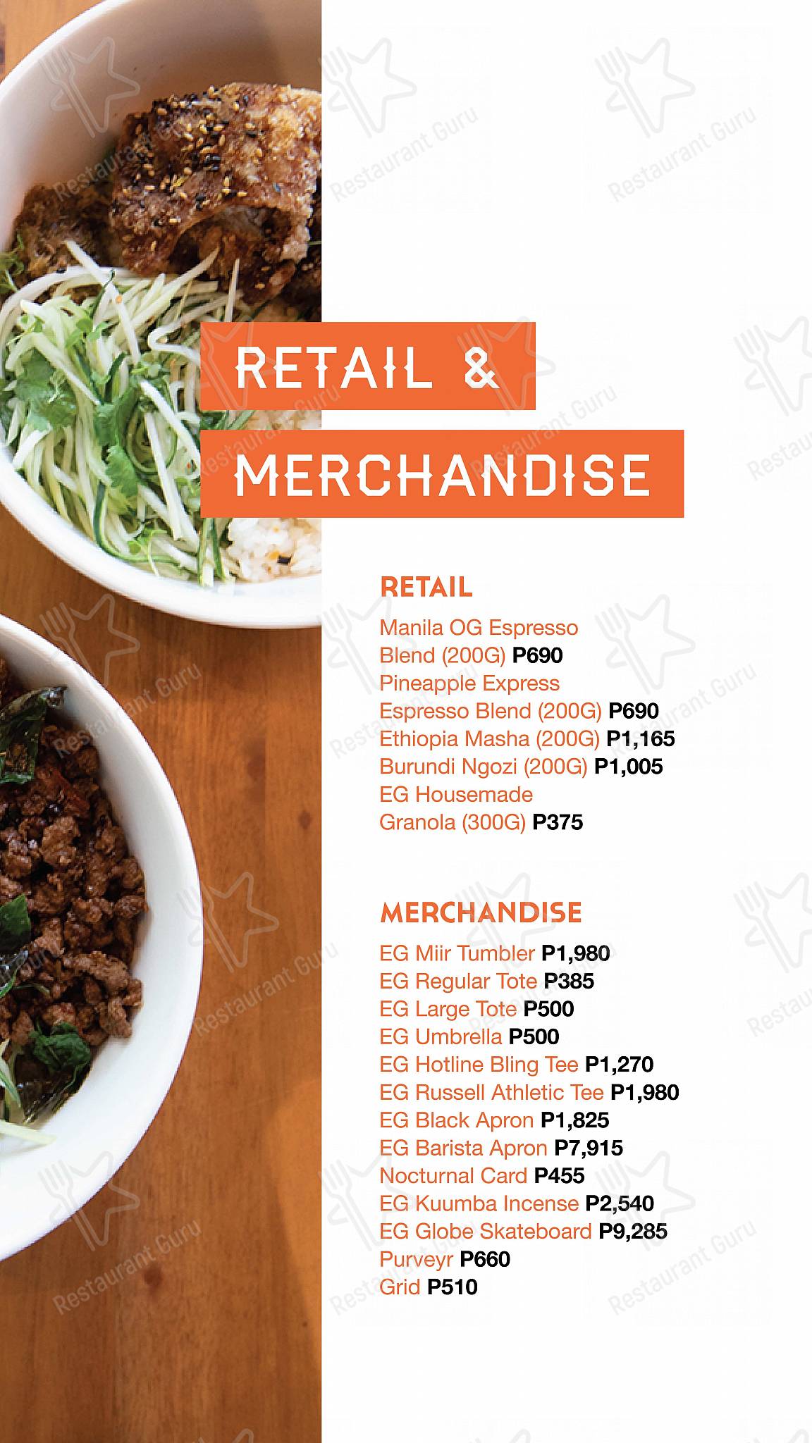 Menu at Elephant Grounds Manila - BGC cafe, Taguig