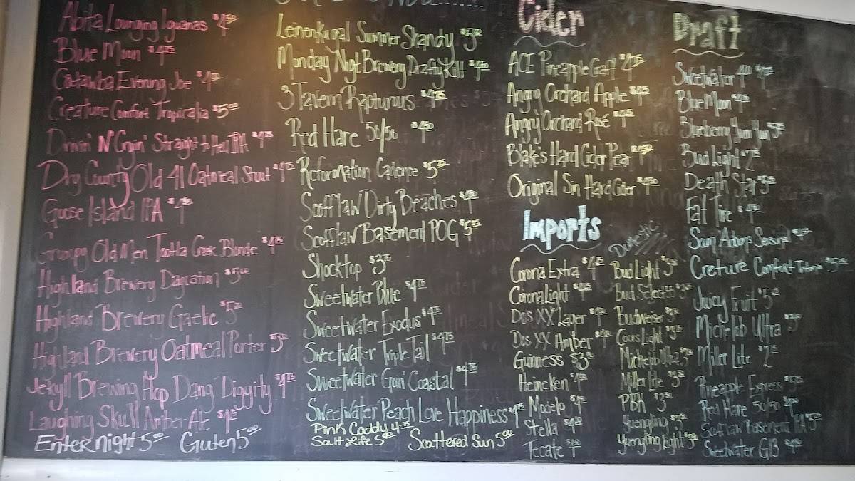 Menu at 278 South pub & bar, Hiram, Atlanta Hwy