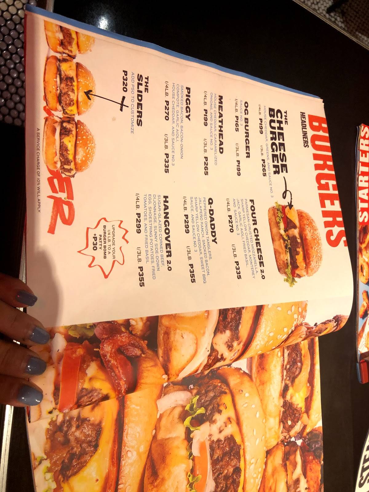 Menu at 8 Cuts Burger Salcedo restaurant, Makati, 1227 Metro Manila