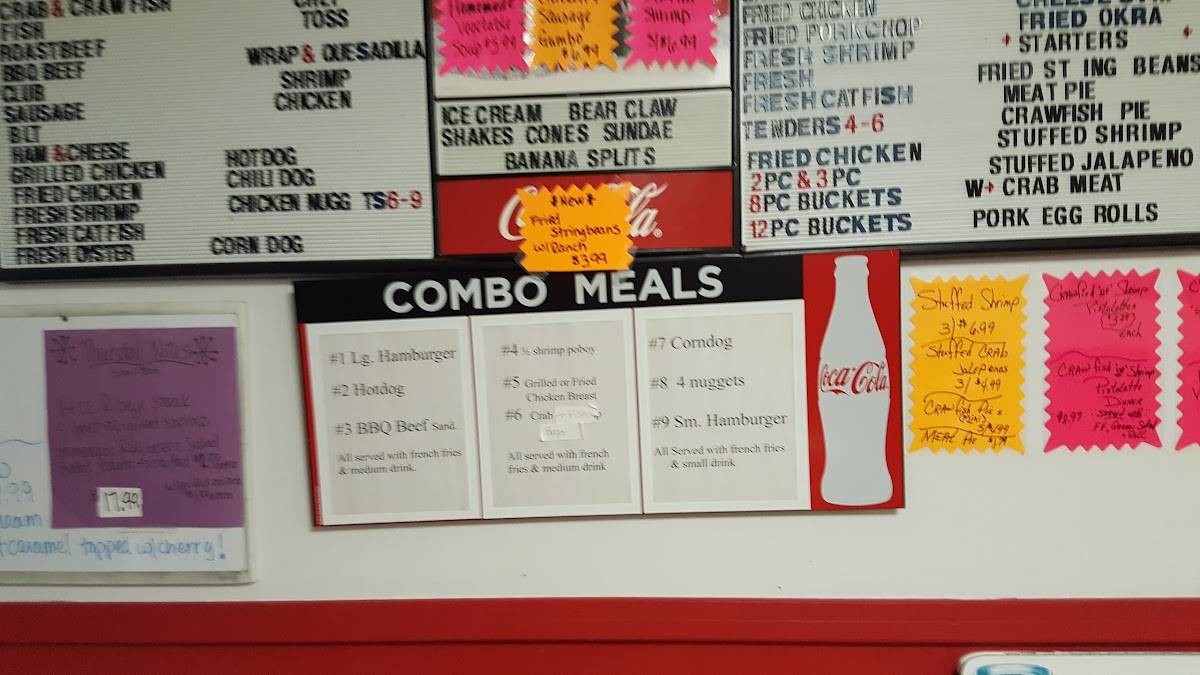 Menu at A-Bear's Diner restaurant, New Iberia