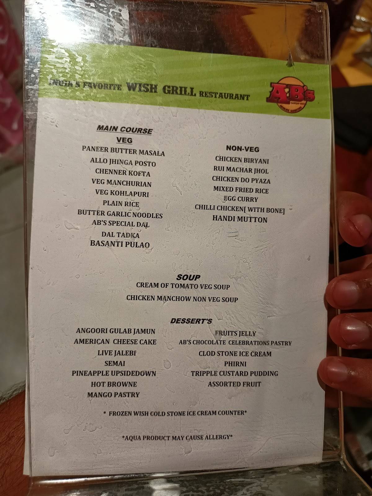 Menu at AB's - Absolute Barbecues Avani Mall, Kolkata, Howrah