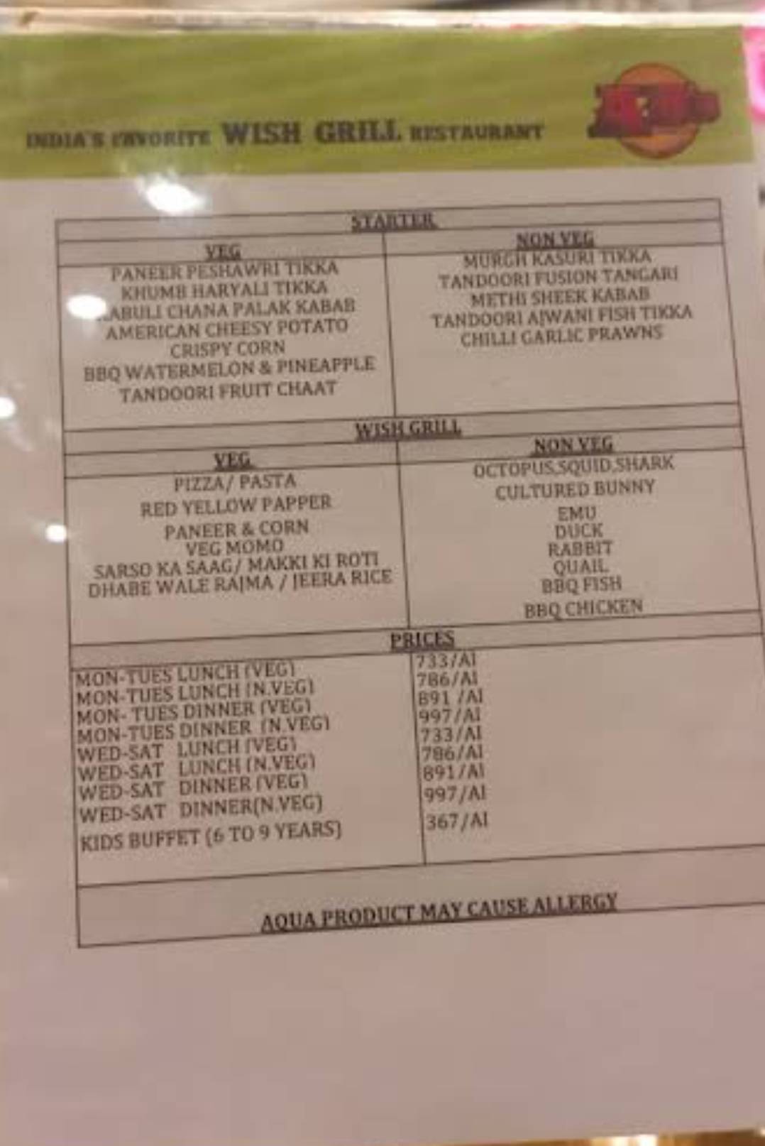 Menu at AB's - Absolute Barbecues Chandigarh, Chandigarh