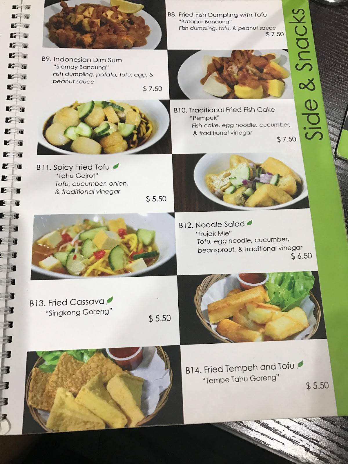 Menu at Pondok Daun Restaurant, Adelaide