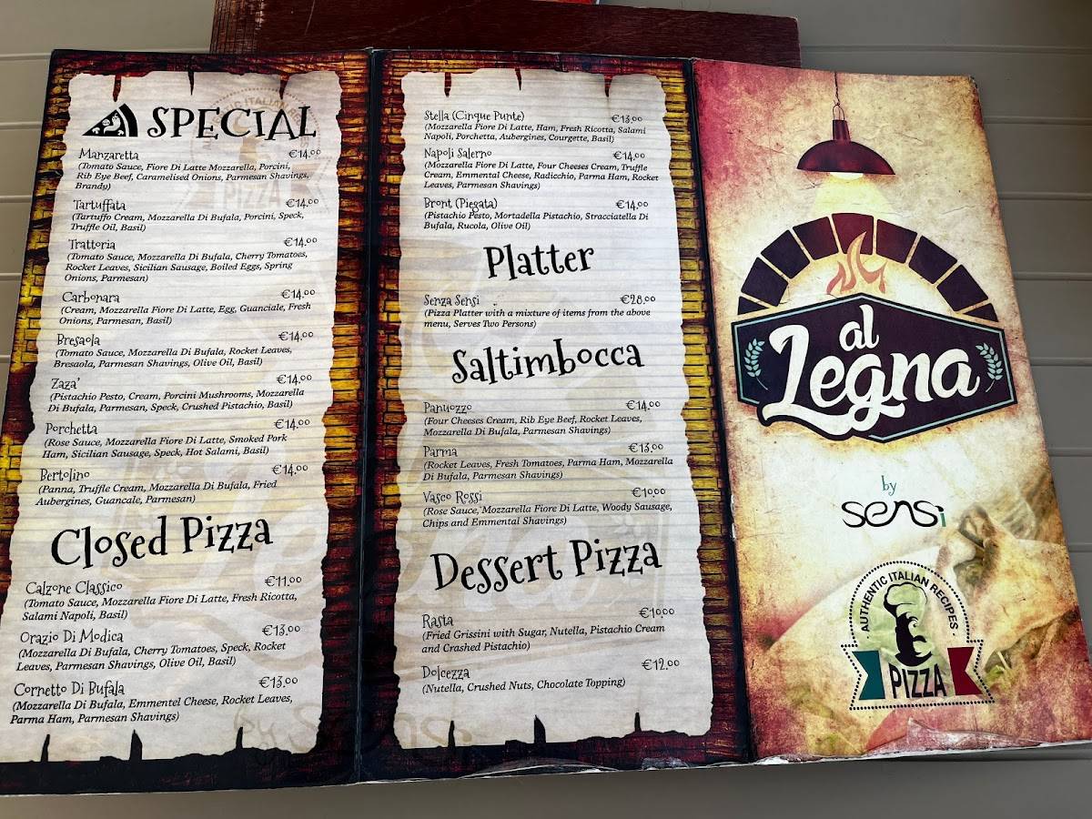 Menu at Al Legna Pizzeria, Marsaskala