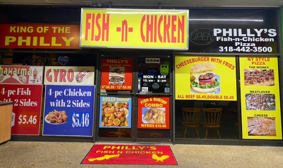 Menu at Philly’s Fish N Chicken pizzeria, Alexandria