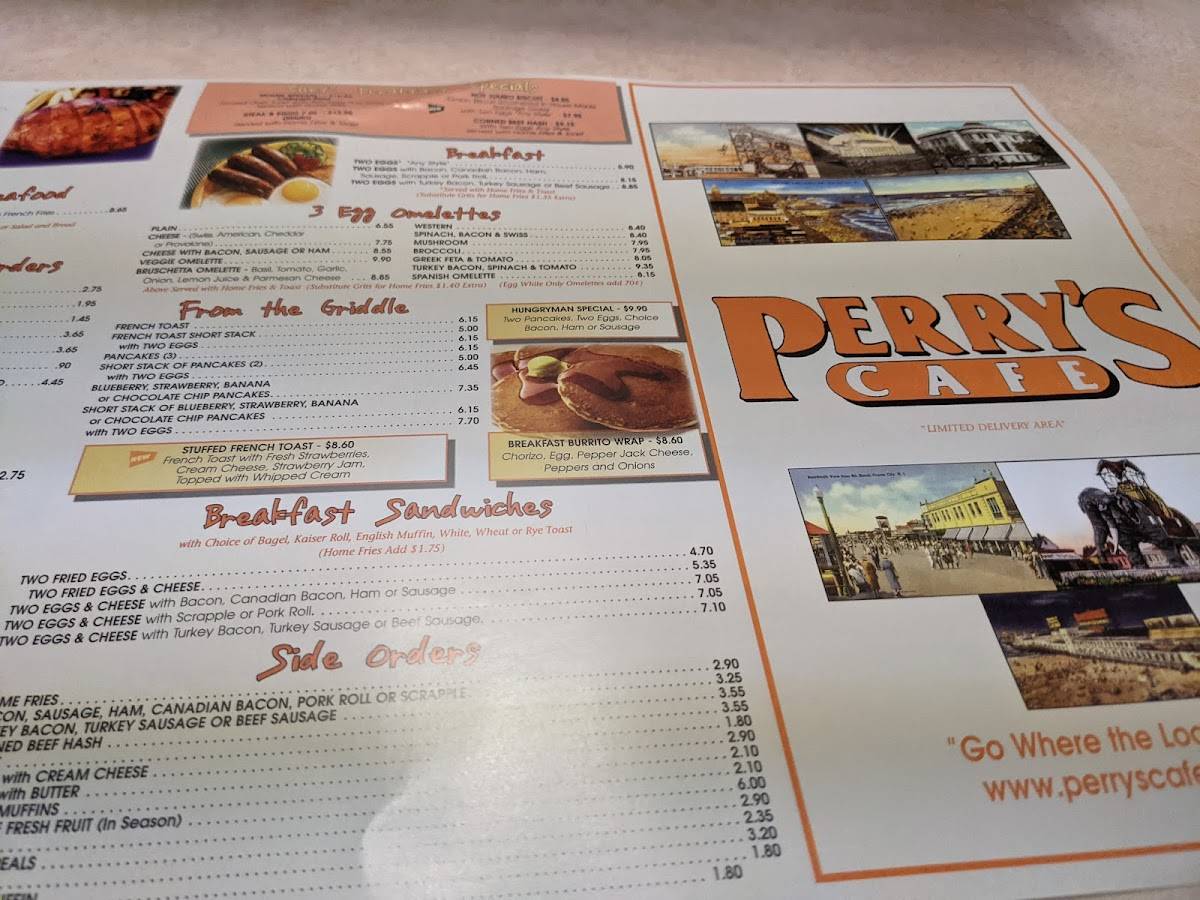 Menu at Perry's Cafe & Deli, Atlantic City