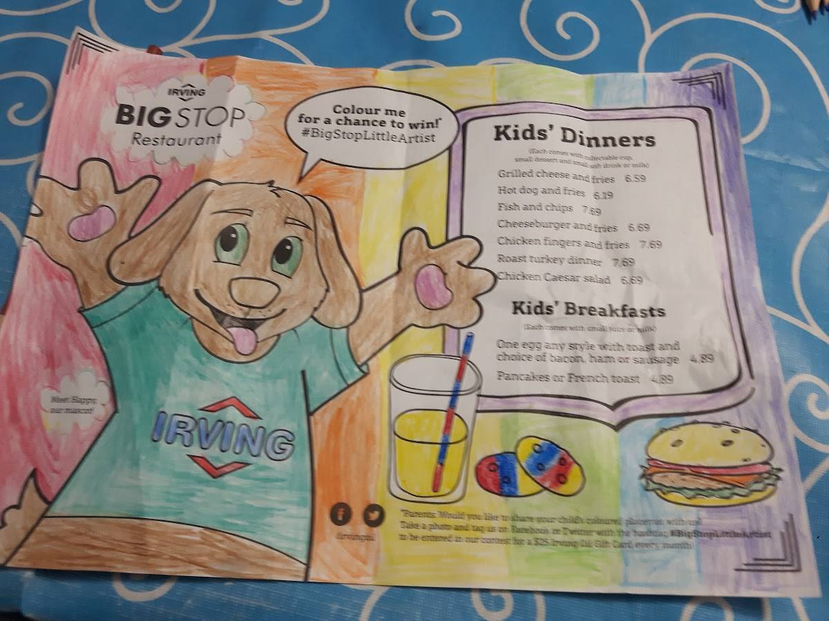 Menu at Aulac Big Stop Restaurant, Aulac, 170 Aulac Rd
